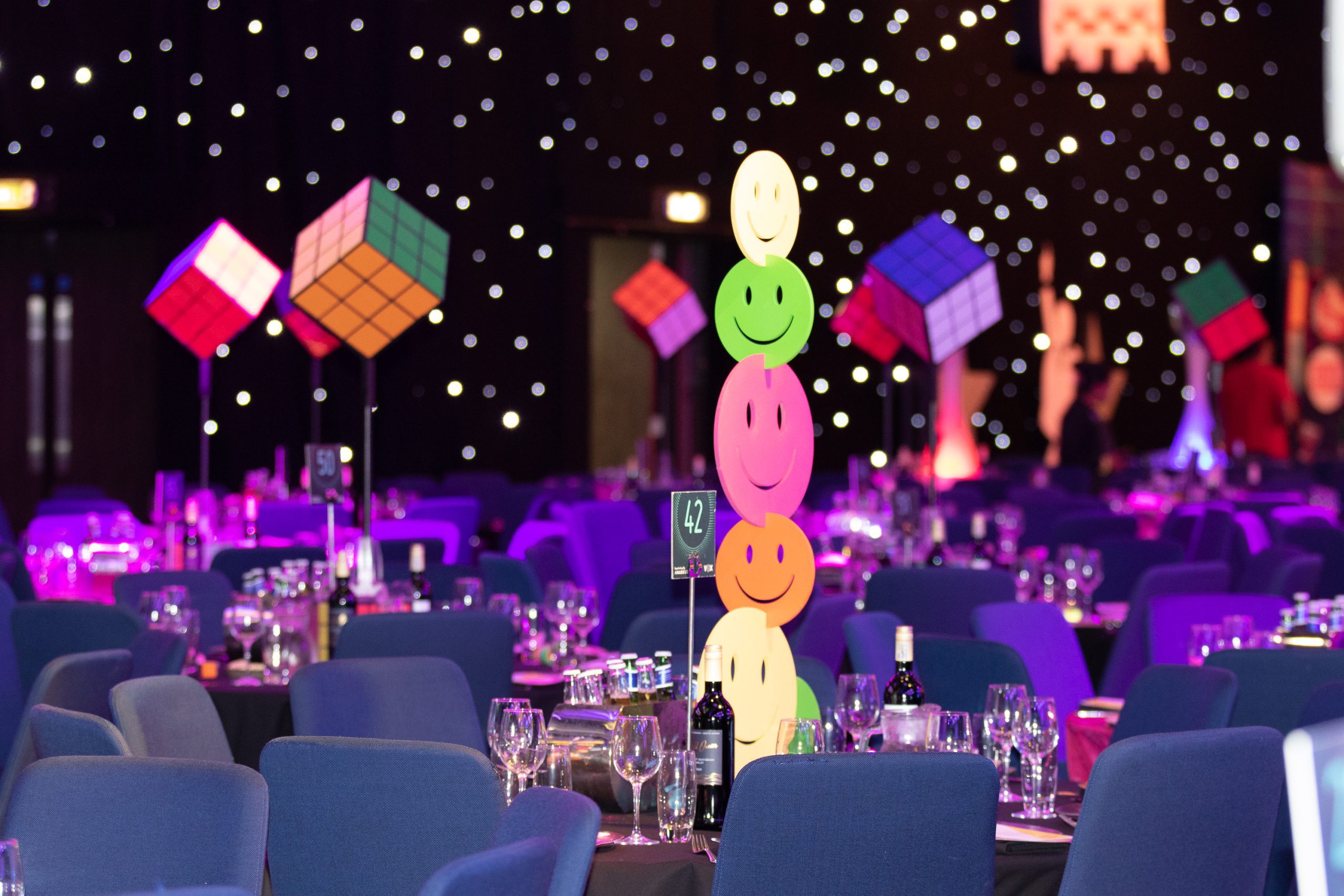 Smiley Face 90s Theme Table Centre - Eventologists