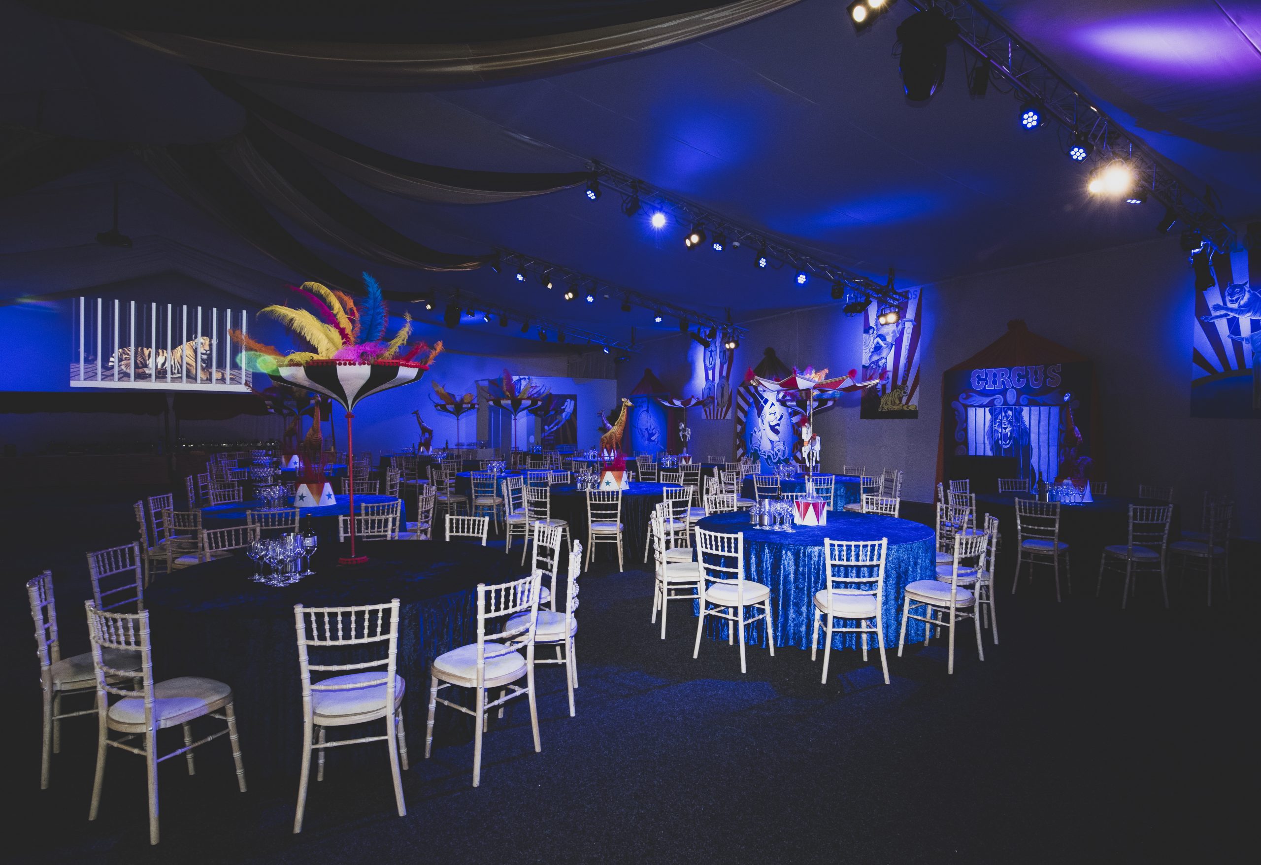 Circus Theme Parasol Table Centres - Eventologists
