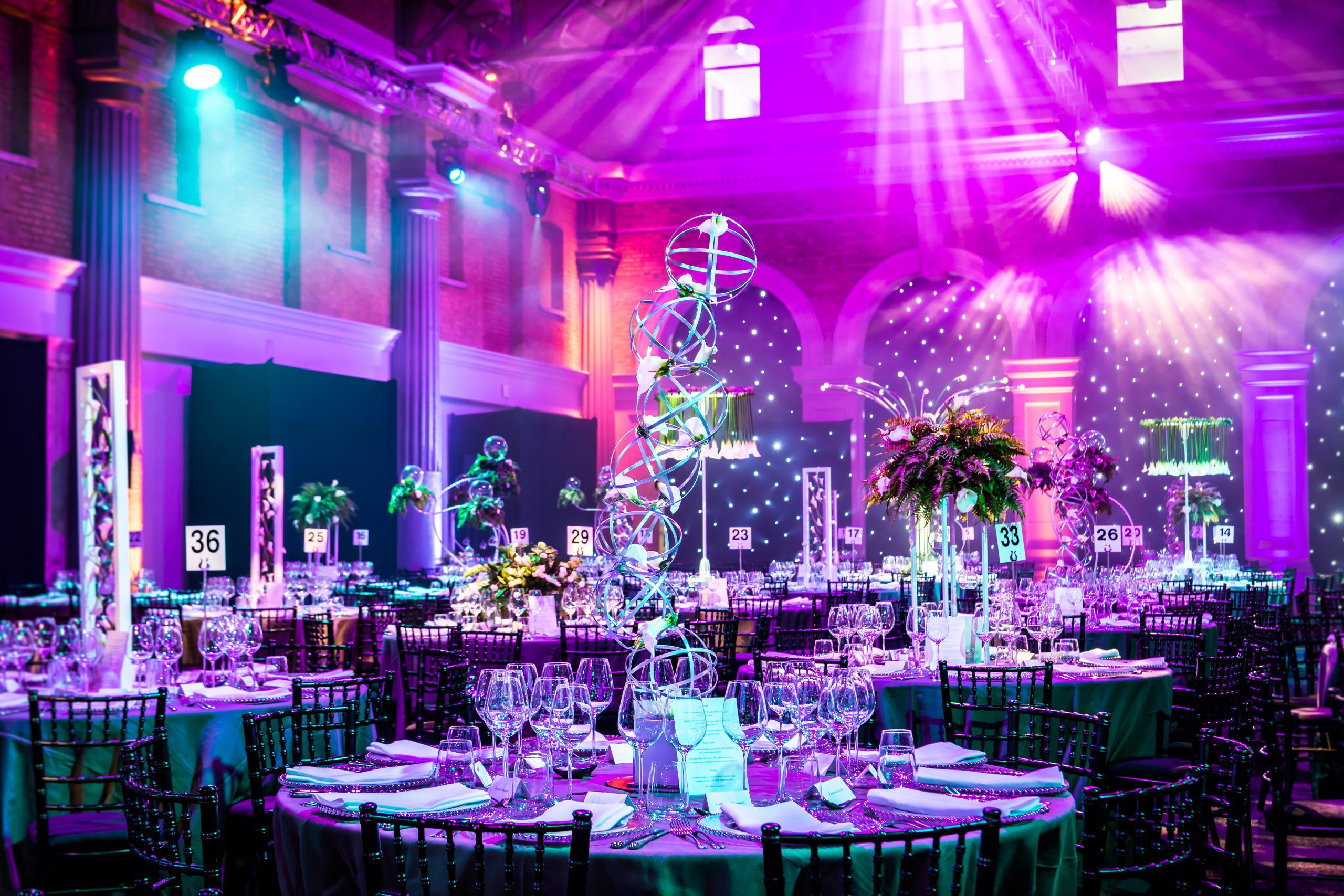 Modern Floral Ball Stack Table Centres - Eventologists