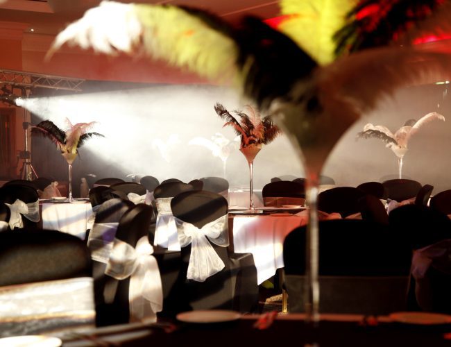 Martini Feather Table Centre - Eventologists