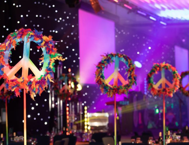 Peace Sign 60's Theme Table Centre - Eventologists