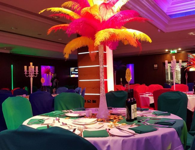 Rio Carnival Theme Feather Table Centres - Eventologists