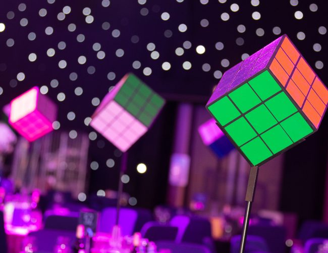 Rubik's Cube 80's Theme Table Centre - Eventologists